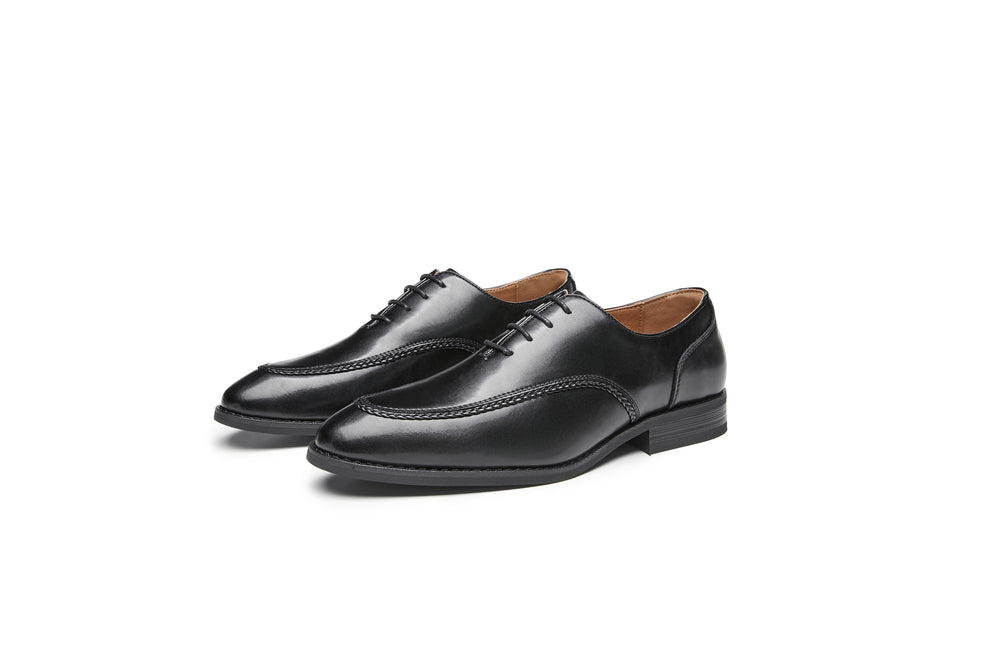 Classic Oxford Leather Shoes - Woven Design – EVOD MEN'S SHOES